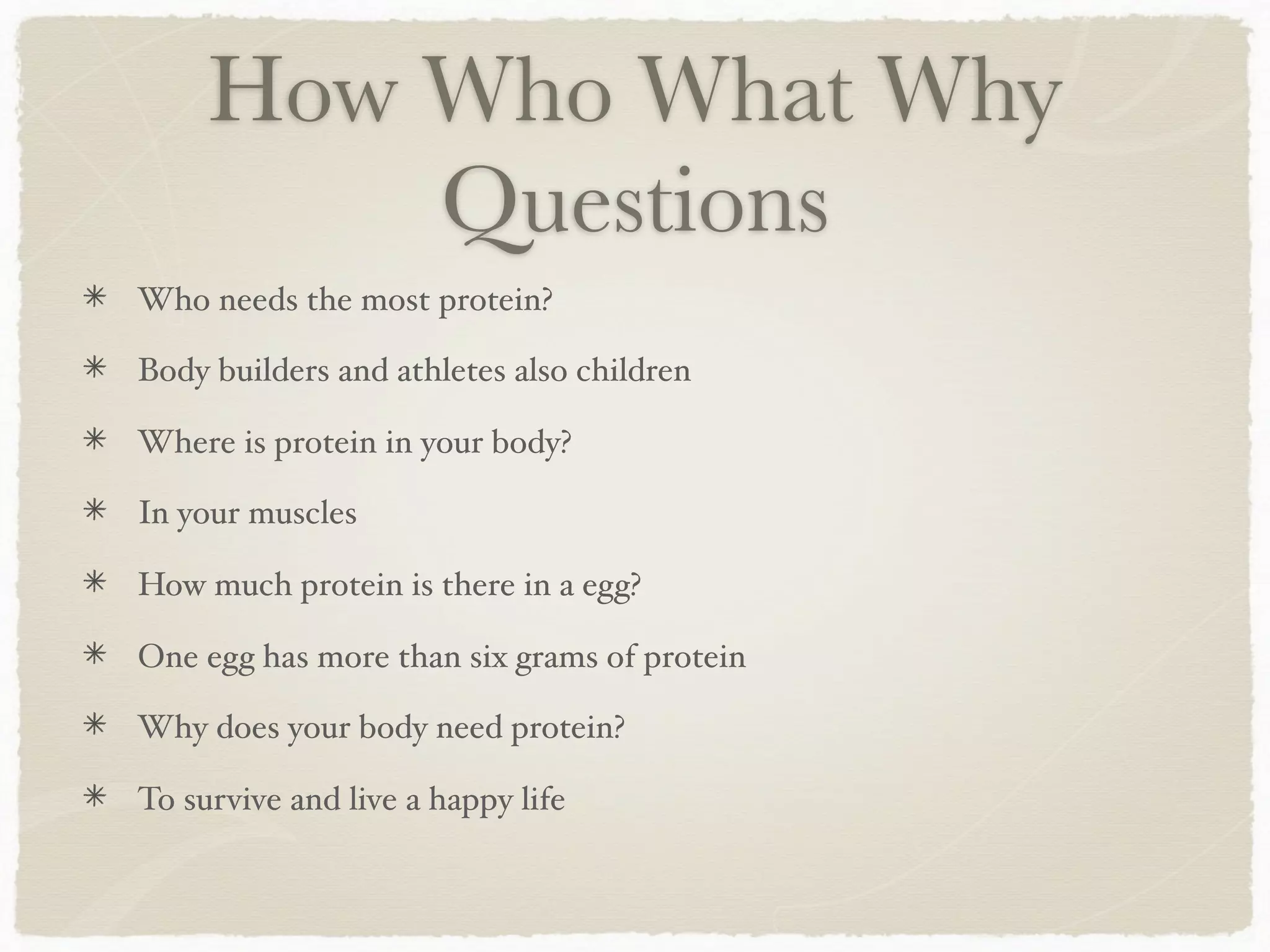 Protein questions and answers | KEY