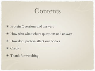 Protein questions and answers | KEY