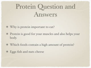 Protein questions and answers | KEY