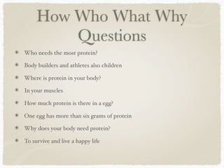 Protein questions and answers | KEY