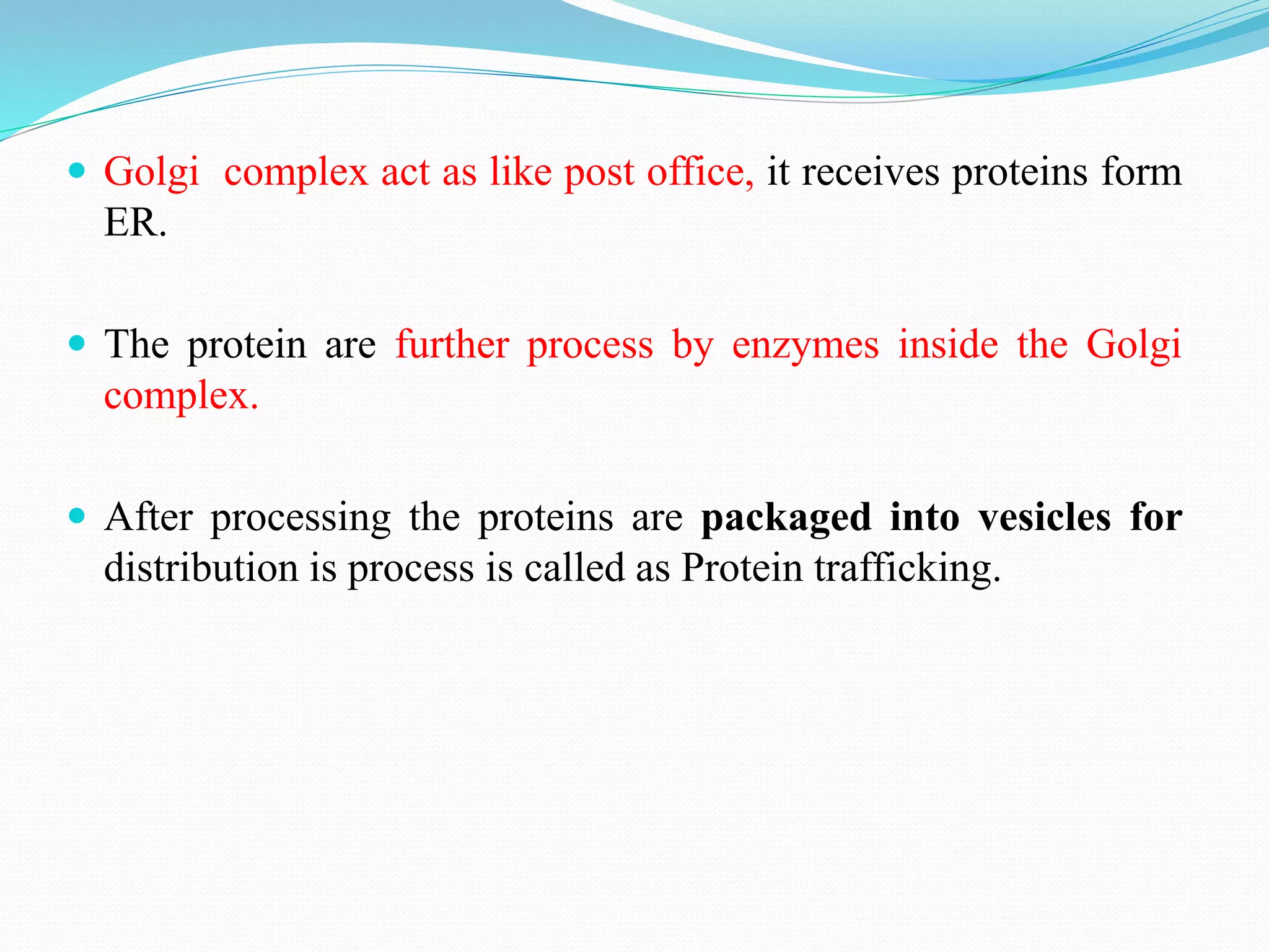 Protein trafficking and importance of water | PPTX