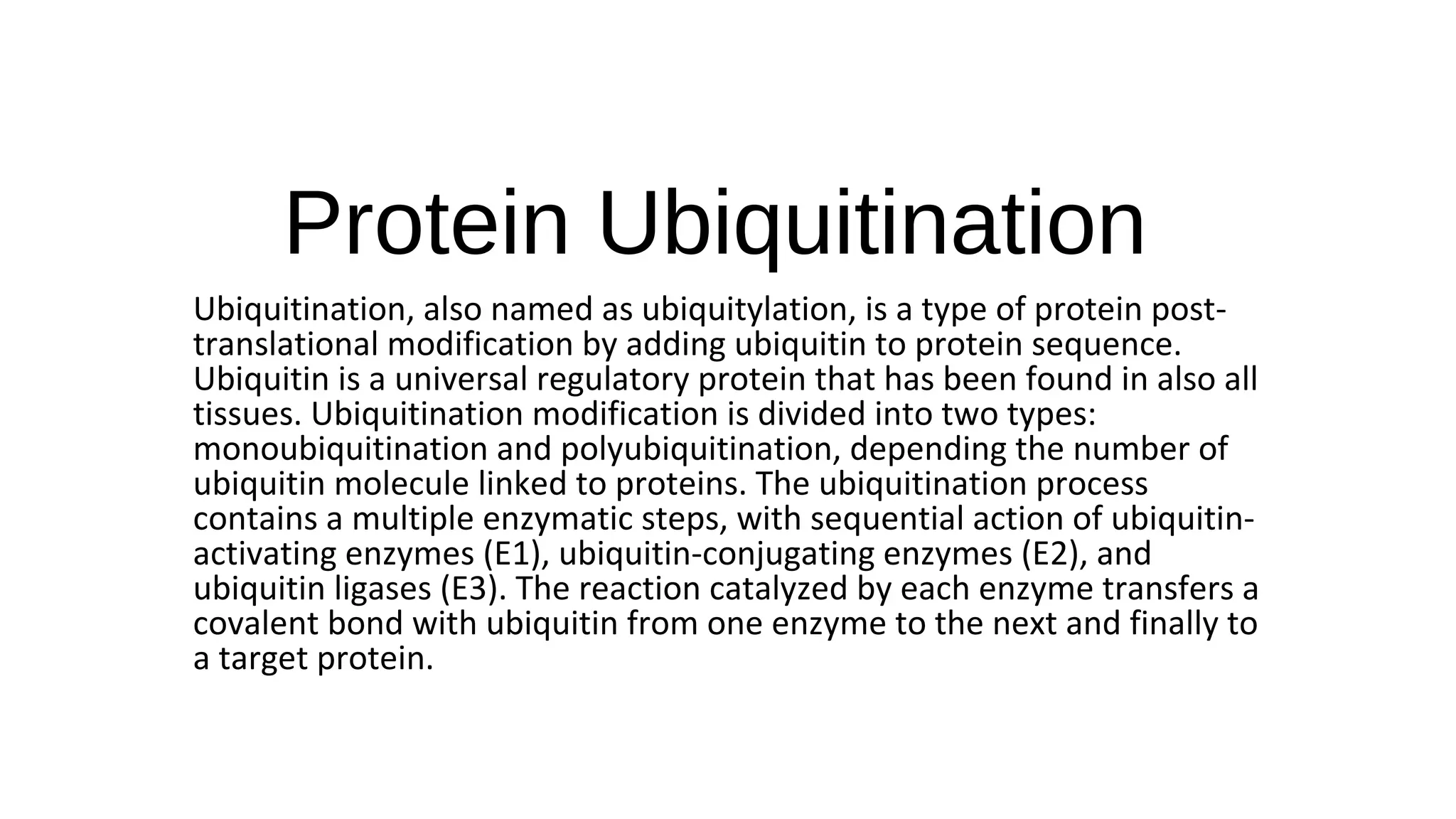 Protein ubiquitination | PPT