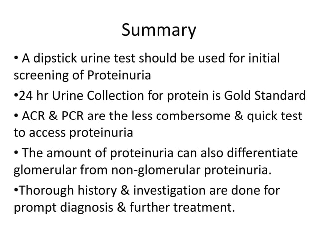 Proteinuria Evaluation | PPT