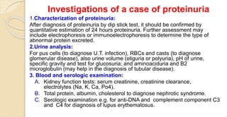 Proteinuria sobh | PPTX | Blood Disorders | Diseases and Conditions