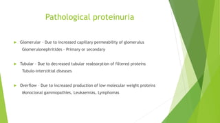 Proteinuria in adults | PPTX