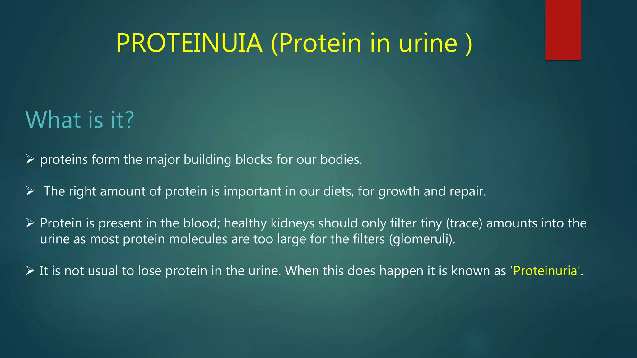 Proteinuria presentation | PPTX