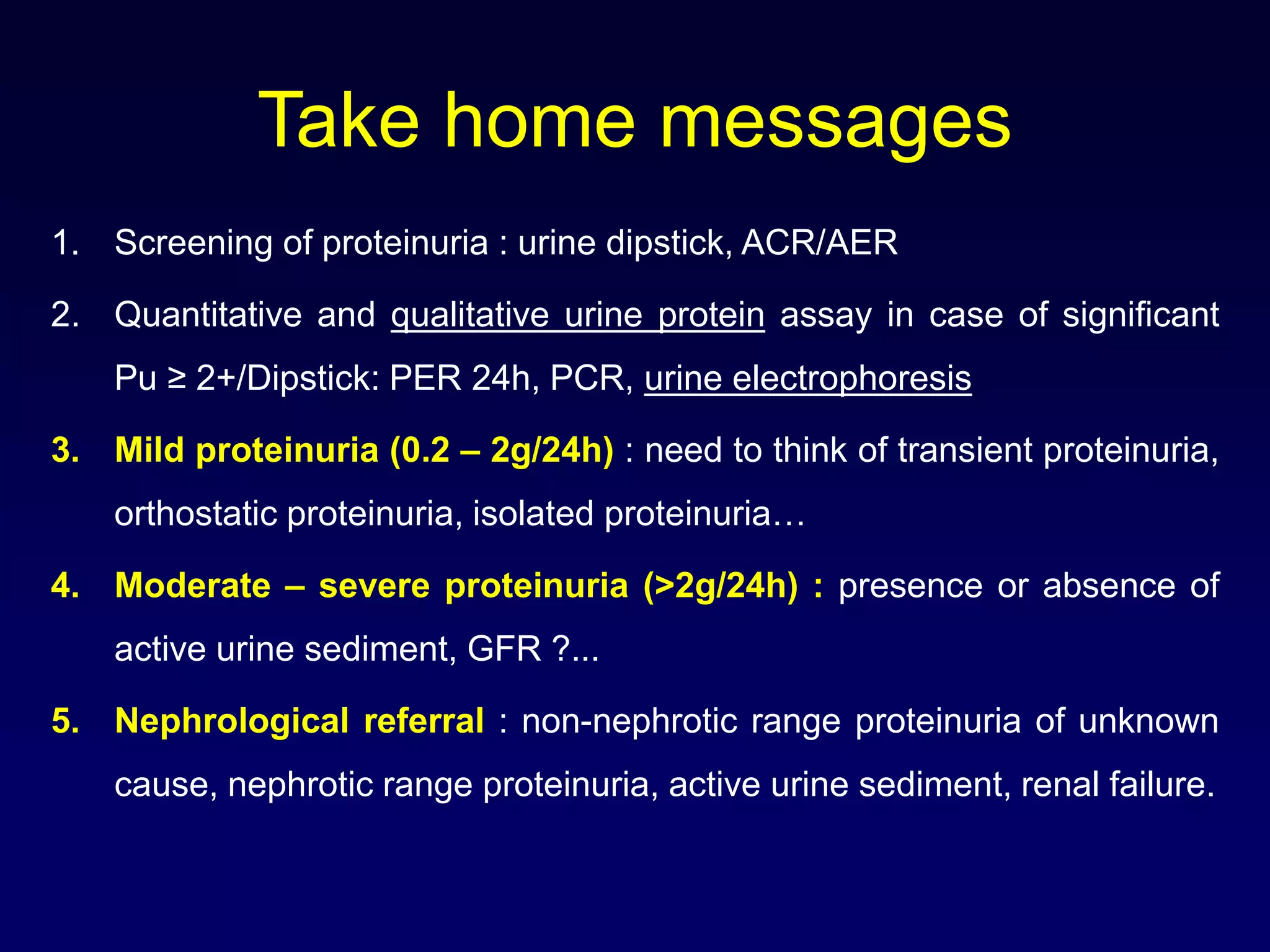 APPROACH TO PROTEINURIA | PPTX