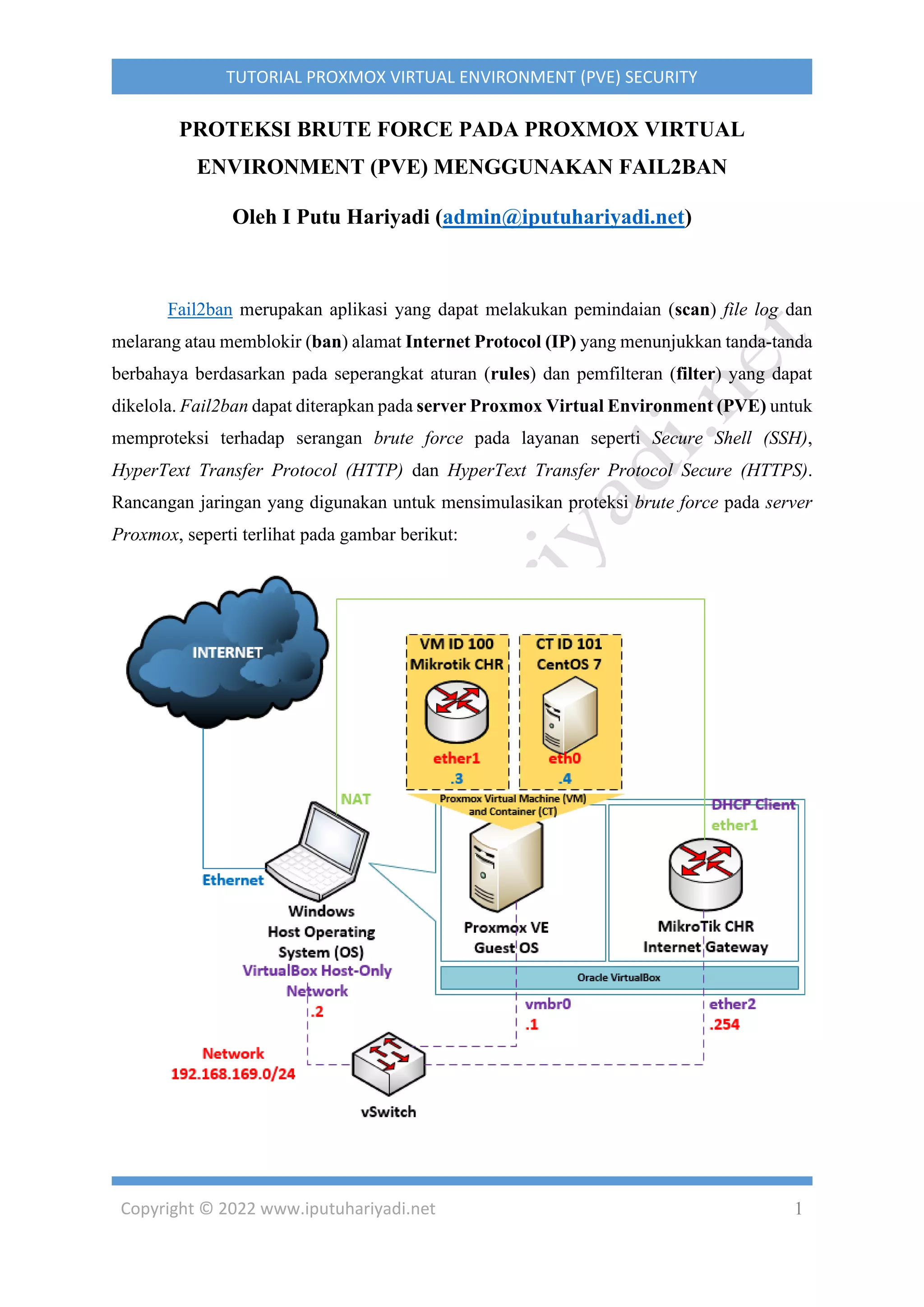 Proteksi Brute Force pada Proxmox Virtual Environment (PVE) menggunakan Fail2Ban | PDF