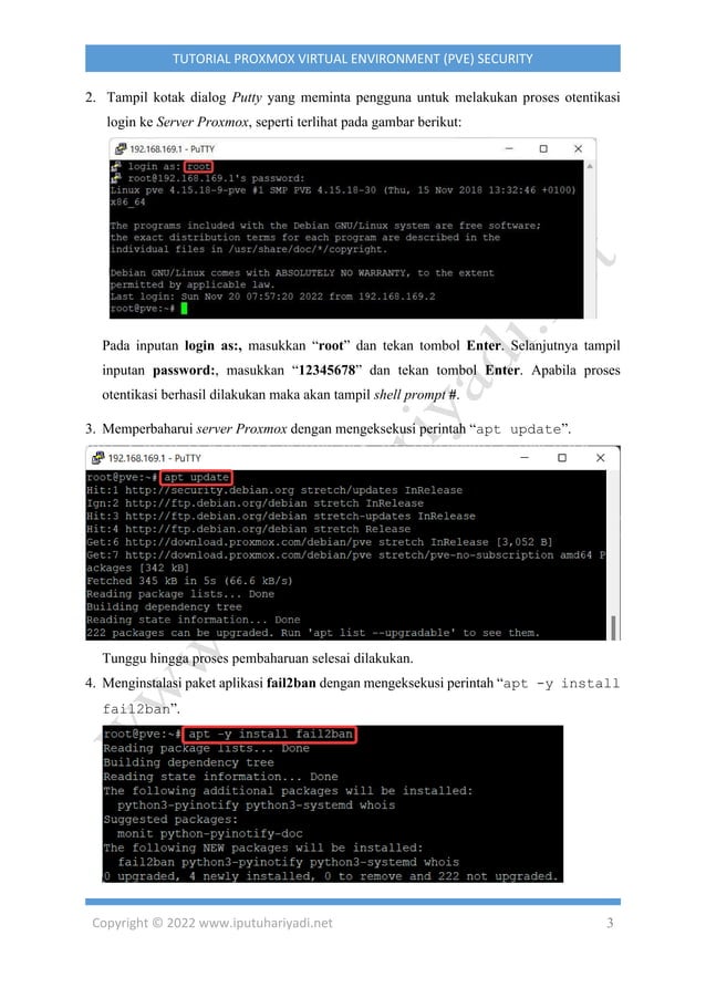Proteksi Brute Force pada Proxmox Virtual Environment (PVE) menggunakan Fail2Ban | PDF