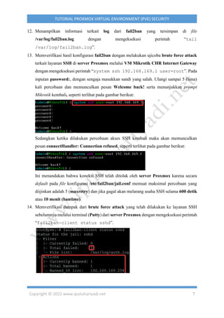 Proteksi Brute Force pada Proxmox Virtual Environment (PVE) menggunakan Fail2Ban | PDF