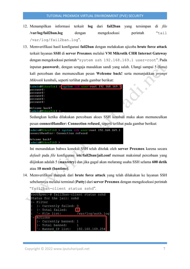 Proteksi Brute Force pada Proxmox Virtual Environment (PVE) menggunakan Fail2Ban | PDF