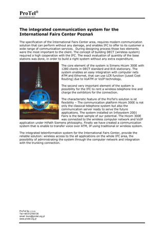 ProTel company profile | PDF | Computer Networking | Computing