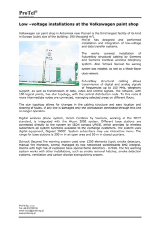 ProTel company profile | PDF | Computer Networking | Computing