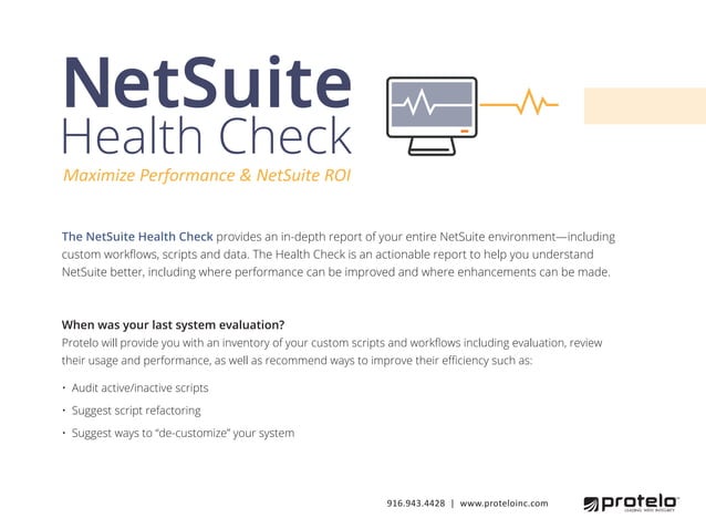 NetSuite Health Check - Maximize Performance & NetSuite ROI | PDF ...