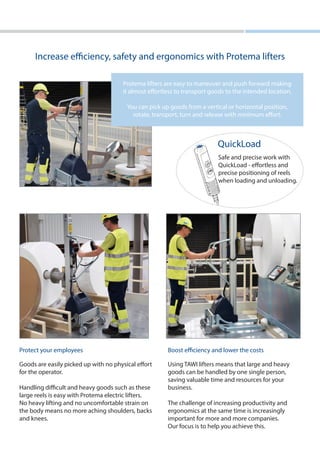 Increase efficiency, safety and ergonomics with Protema lifters. | PDF
