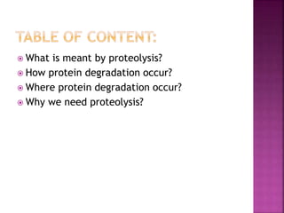 Proteolysis 1 | PPTX