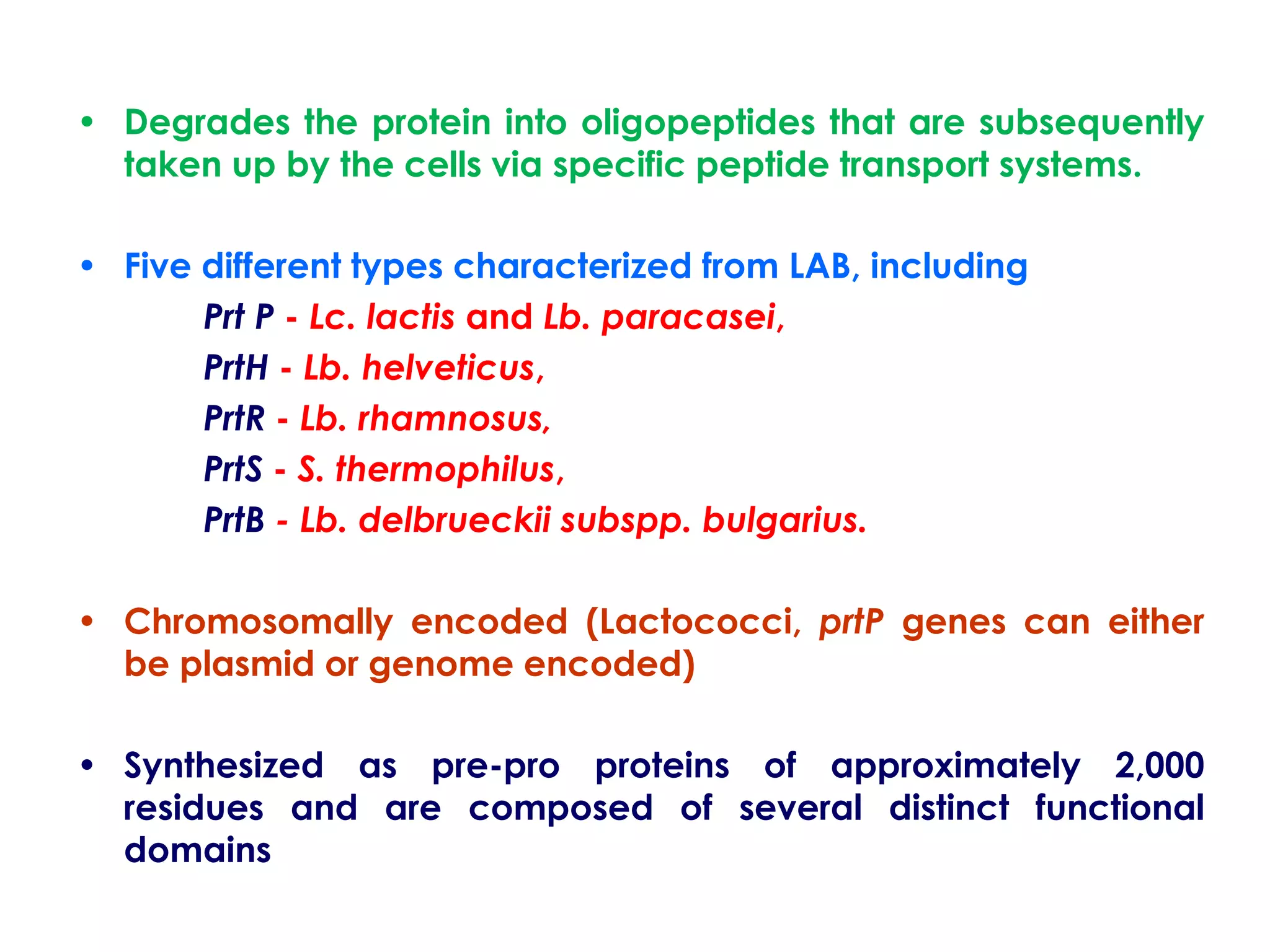 Proteolytic systems in lactic acid bacteria | PPTX