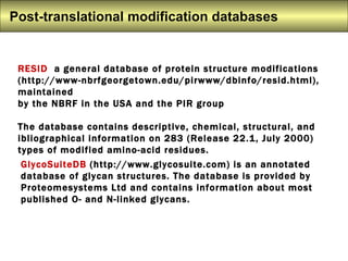 Proteome databases | PPT