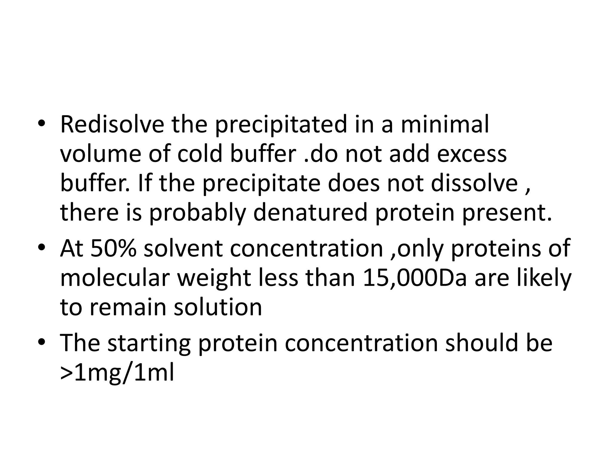 Proteomics - precipitation agents in protein purification | PPTX