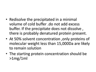 Proteomics - precipitation agents in protein purification | PPTX