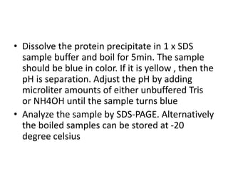 Proteomics - precipitation agents in protein purification | PPTX
