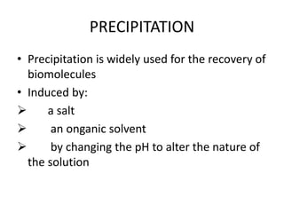Proteomics - precipitation agents in protein purification | PPTX