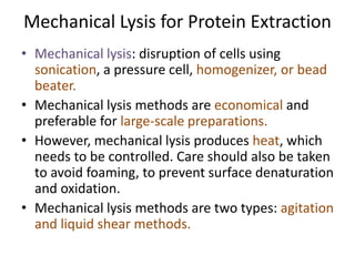 Extraction buffer, Protease inhibitors methods of cell distrubtion | PPTX