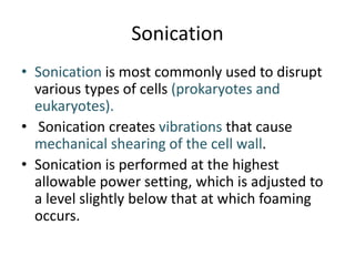 Extraction buffer, Protease inhibitors methods of cell distrubtion | PPTX