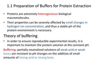Extraction buffer, Protease inhibitors methods of cell distrubtion | PPTX
