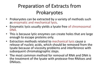 Extraction buffer, Protease inhibitors methods of cell distrubtion | PPTX