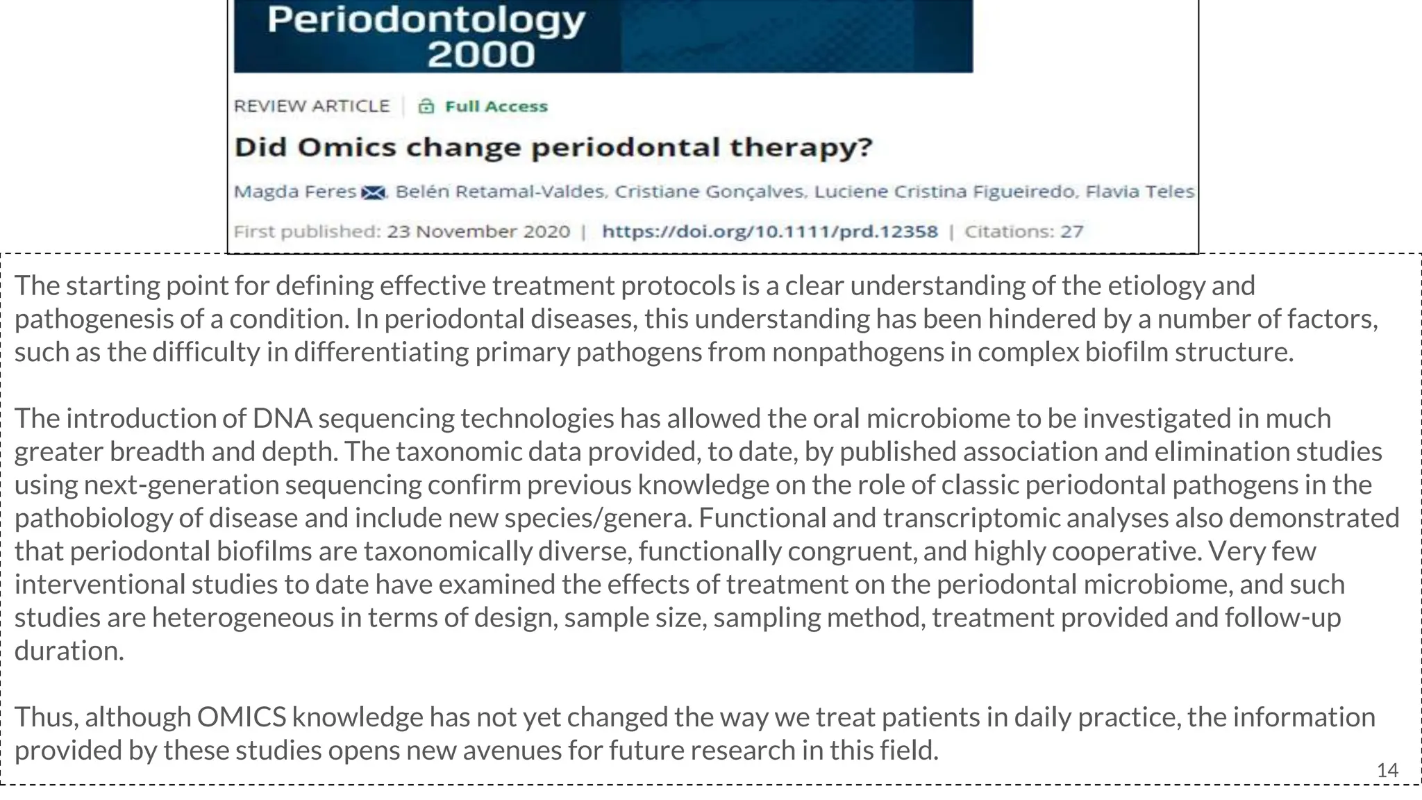 Role of Proteomics in Modern Periodontics | PPT | Free Download
