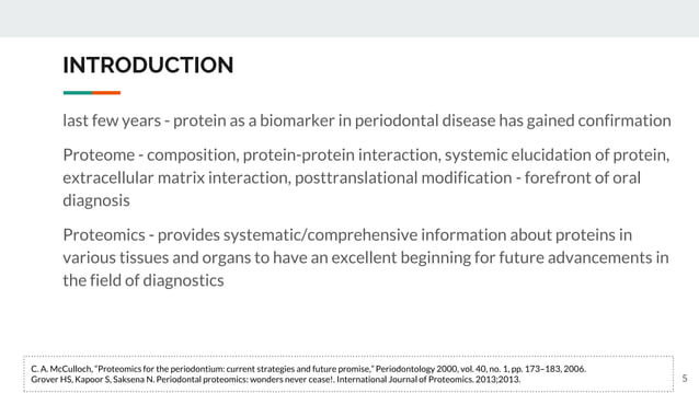 Role of Proteomics in Modern Periodontics | PPT | Free Download