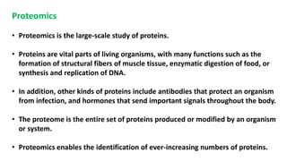 proteomics and bioinformatics lecturesss | PDF