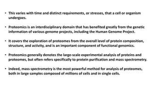 proteomics and bioinformatics lecturesss | PDF