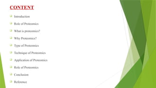 General Principle and application of Proteomics | PPTX