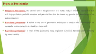 General Principle and application of Proteomics | PPTX