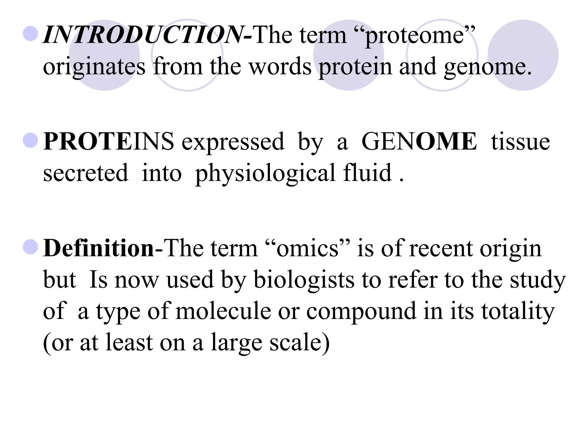 Proteomics, definatio , general concept, signficance | PPT