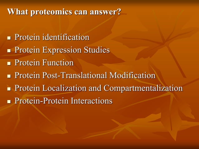 Proteomics, definatio , general concept, signficance | PPT | Biological ...
