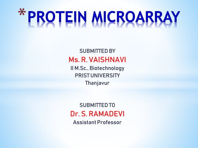 PROTEOMICS- PROTEIN MICROARRAY.pptx | Chemistry | Science