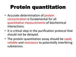 Protein quantitation techniques | PPTX