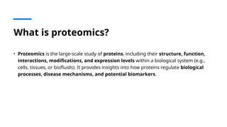 Proteomics-An introduction to basic concepts 2 | PPT
