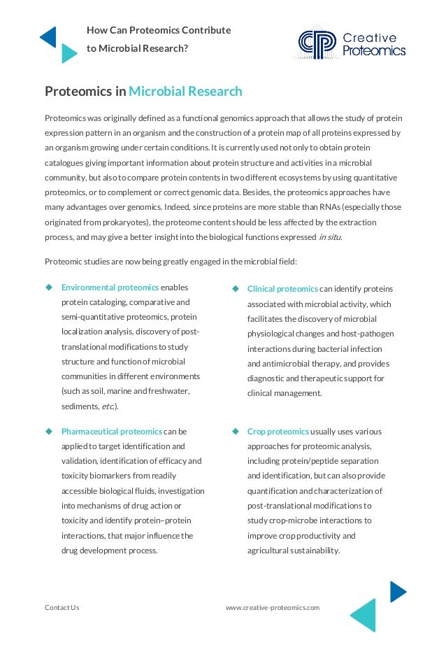 Proteomics contributes to your microbial research | PDF