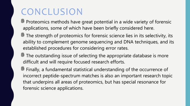 Proteomics in forensic sciences | PPTX