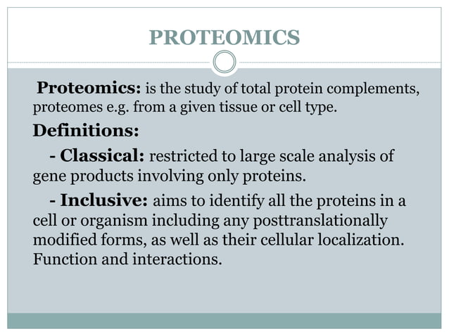 proteomics scope and its importance by aniqa atta | PPT