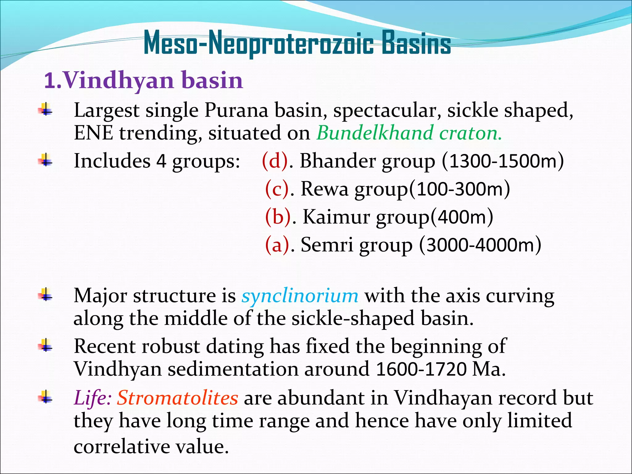 Proterozoic sedimentary basins of India in general | PPT