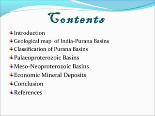 Proterozoic sedimentary basins of India in general | PPT | Geology ...