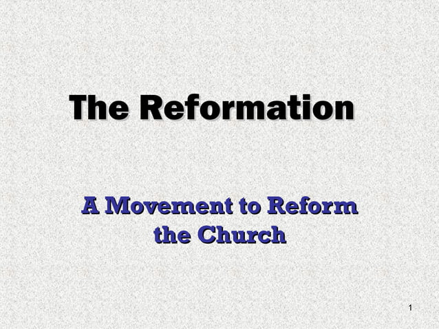 Protestant Reformation_Reformation Studies | PPT