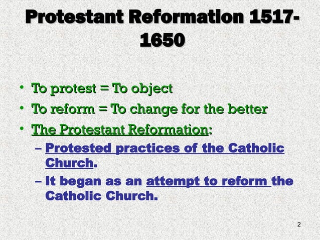 Protestant Reformation_Reformation Studies | PPT