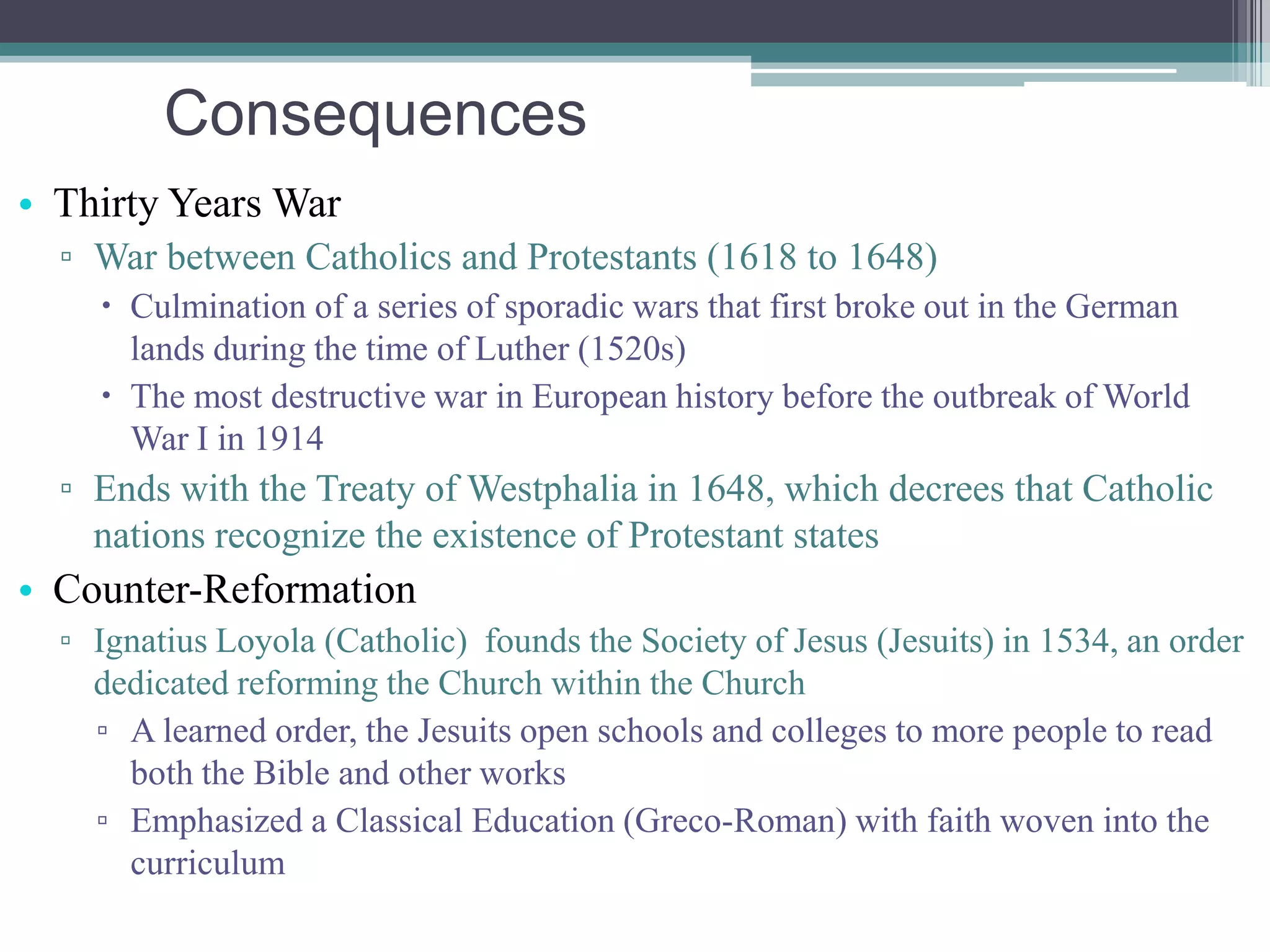 Protestant reformation an its consequences | PPTX