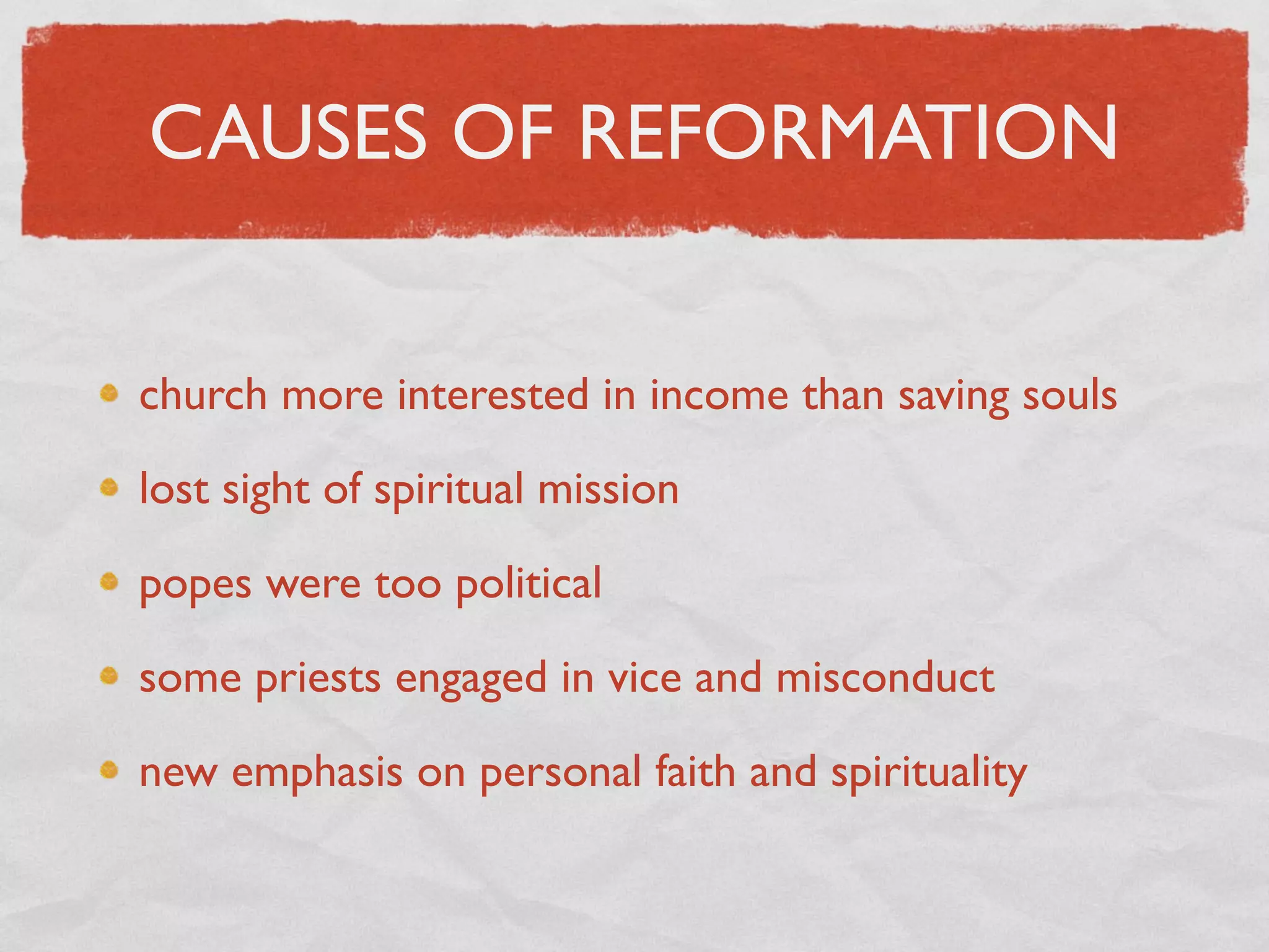 Protestant reformation notes | KEY